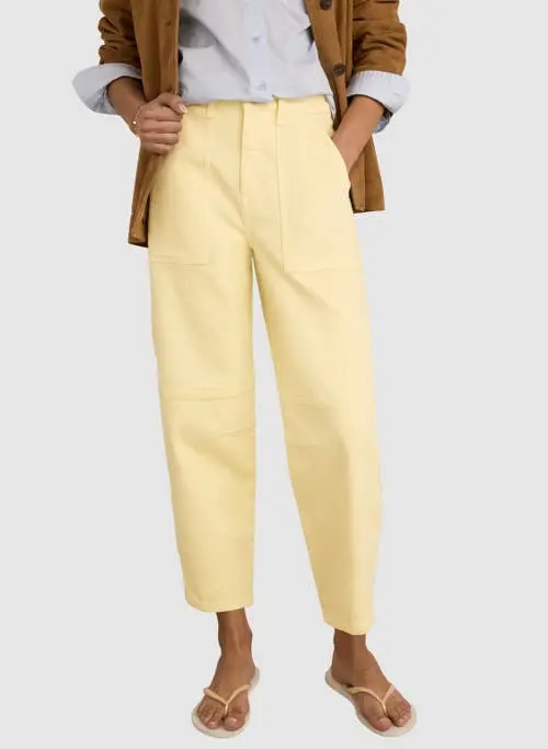 BAUKJEN Reece Stretch Barrel Leg Cargo Jeans - Butter Yellow